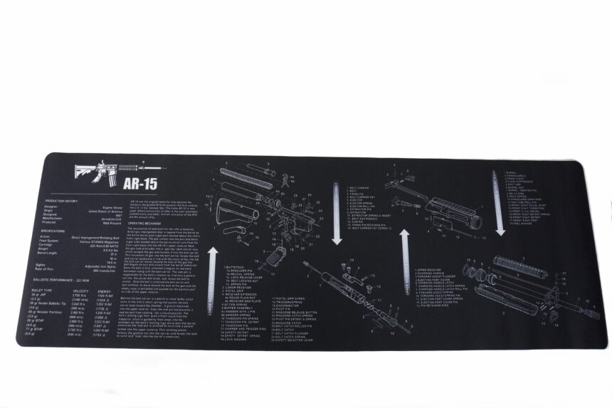 Gun Cleaning Mat for AR15 Breakdown Schematics AR-15 Parts Diagram ...