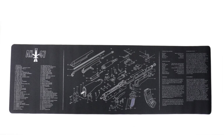 Gun Cleaning Mat for AK47 Breakdown Schematics AK-47 Parts Diagram ...